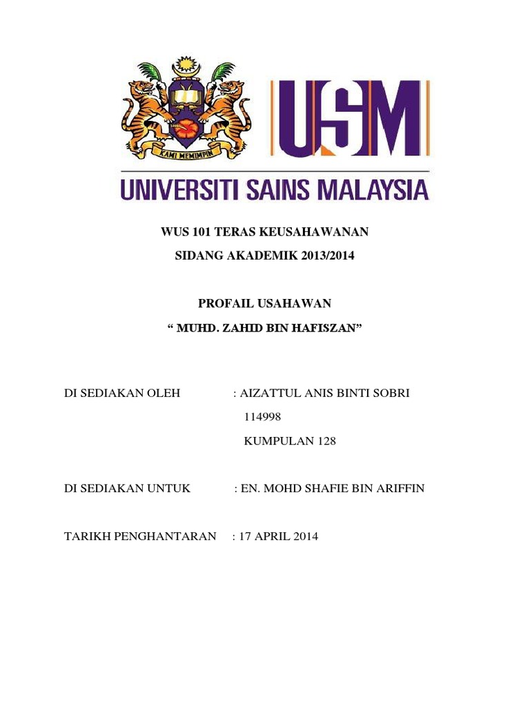 Contoh Profil Usahawan | PDF