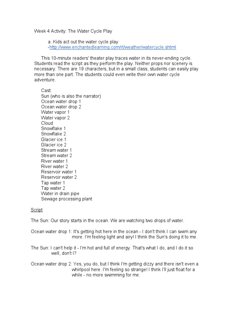 Water Cycle Play Activity Guide | PDF | Transparent Materials | Water