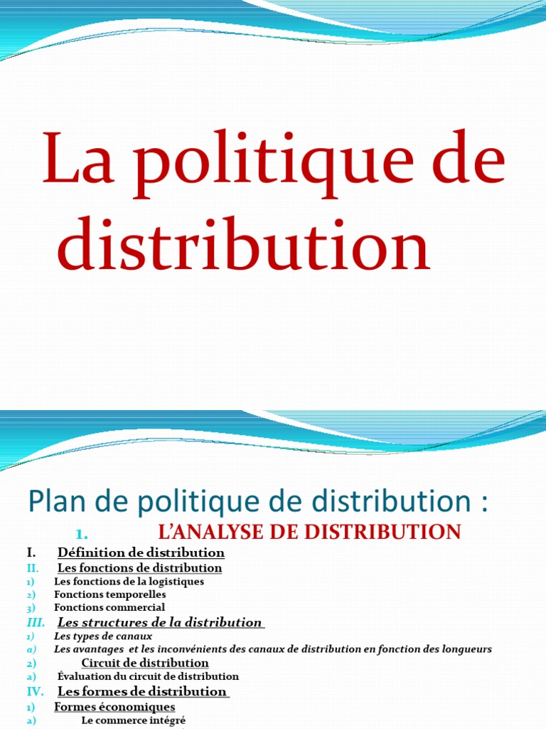 Plan de Politique de Distribution | PDF | Sodles | Commerce de détail