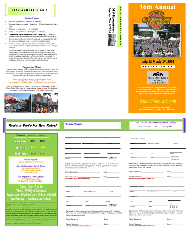 2014 3on3 Registration Form | PDF | Government | Business