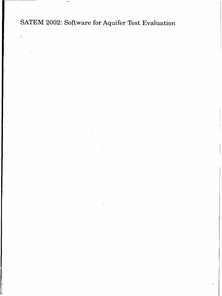 SATEM 2002 - Software For Aquifer Test Evaluation | PDF | Aquifer ...