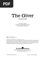 The Giver Unit Plan | PDF | The Giver | Reading (Process)