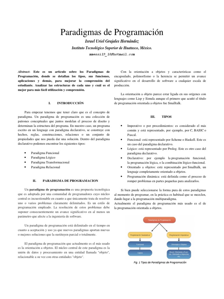 Articulo Paradigmas de Programación | PDF | Programacion Funcional | Programación orientada a ...