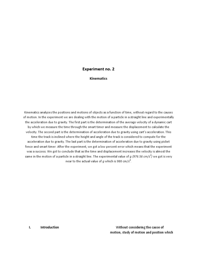 Experiment 102 | PDF | Acceleration | Kinematics