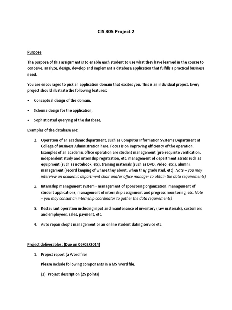 CIS 305 Project 2 | PDF | Microsoft Sql Server | Relational Model