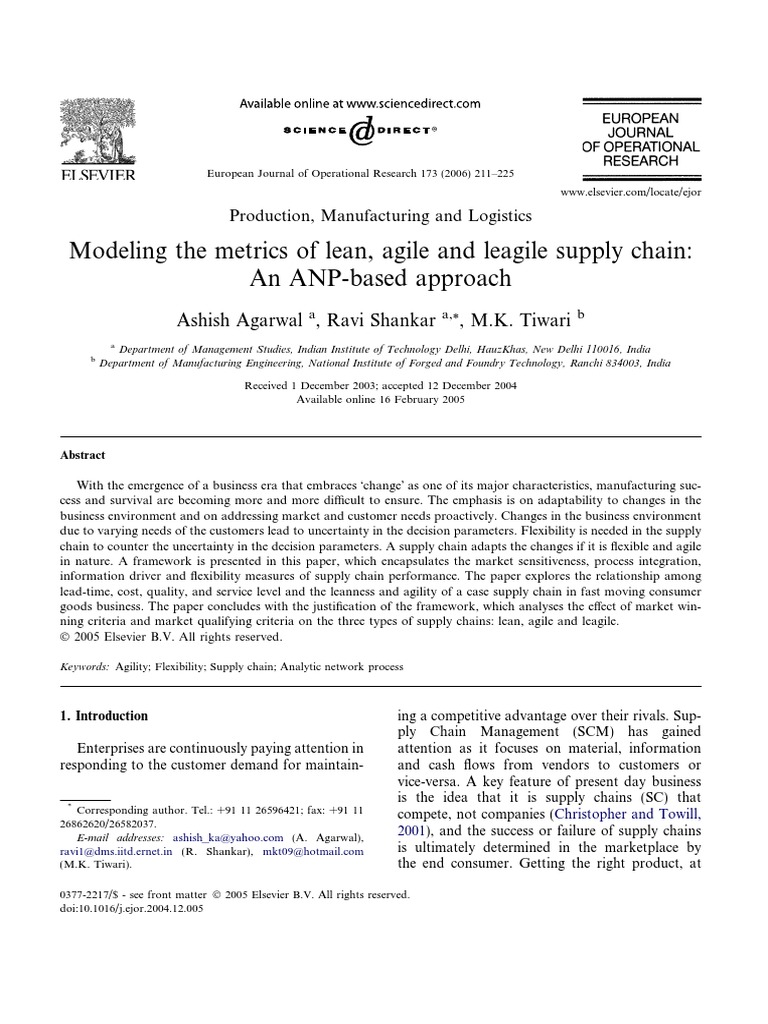 Lean, Agile, and Leagile Supply Chain Models | PDF | Supply Chain ...