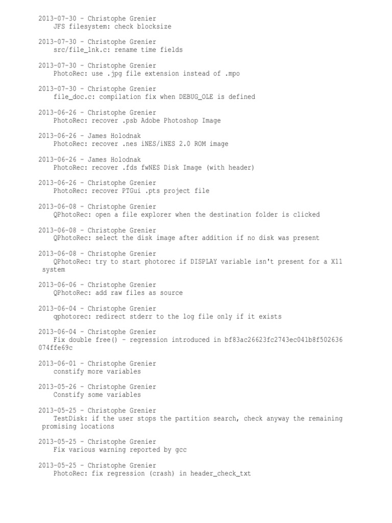Change Test Log | PDF | File System | Computer Architecture