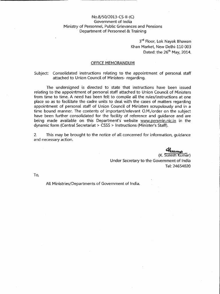 Personal Staff Entitlements for Ministers | PDF | Cabinet (Government ...