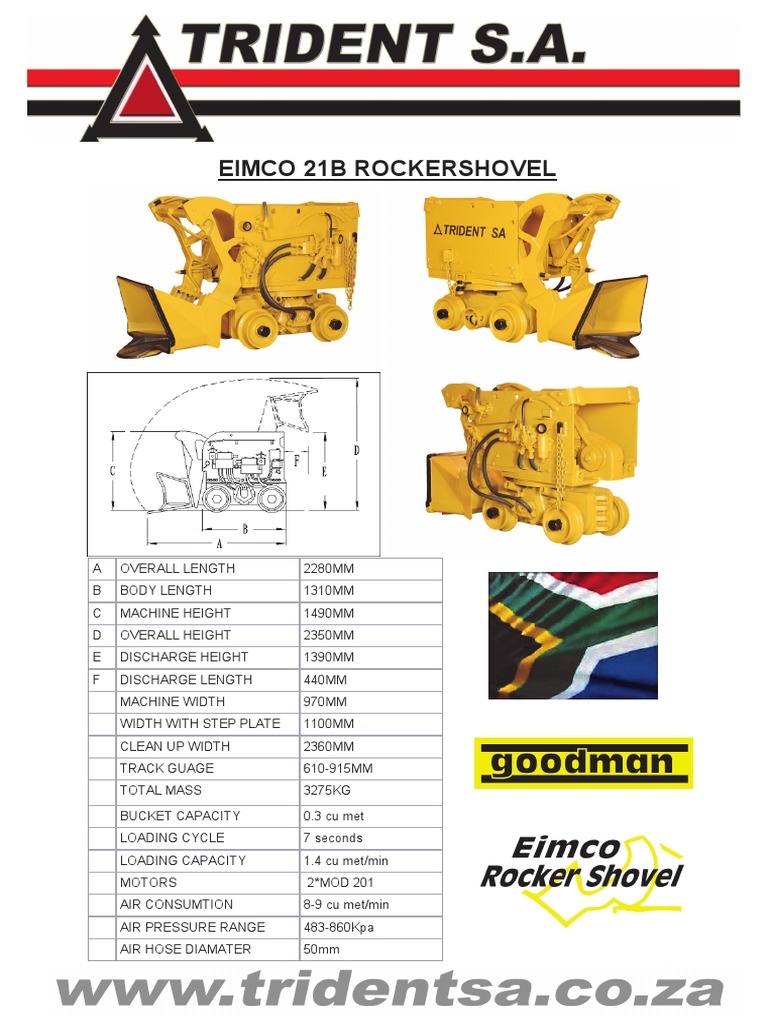 EIMCO 21B Rockershovel Specifications | PDF
