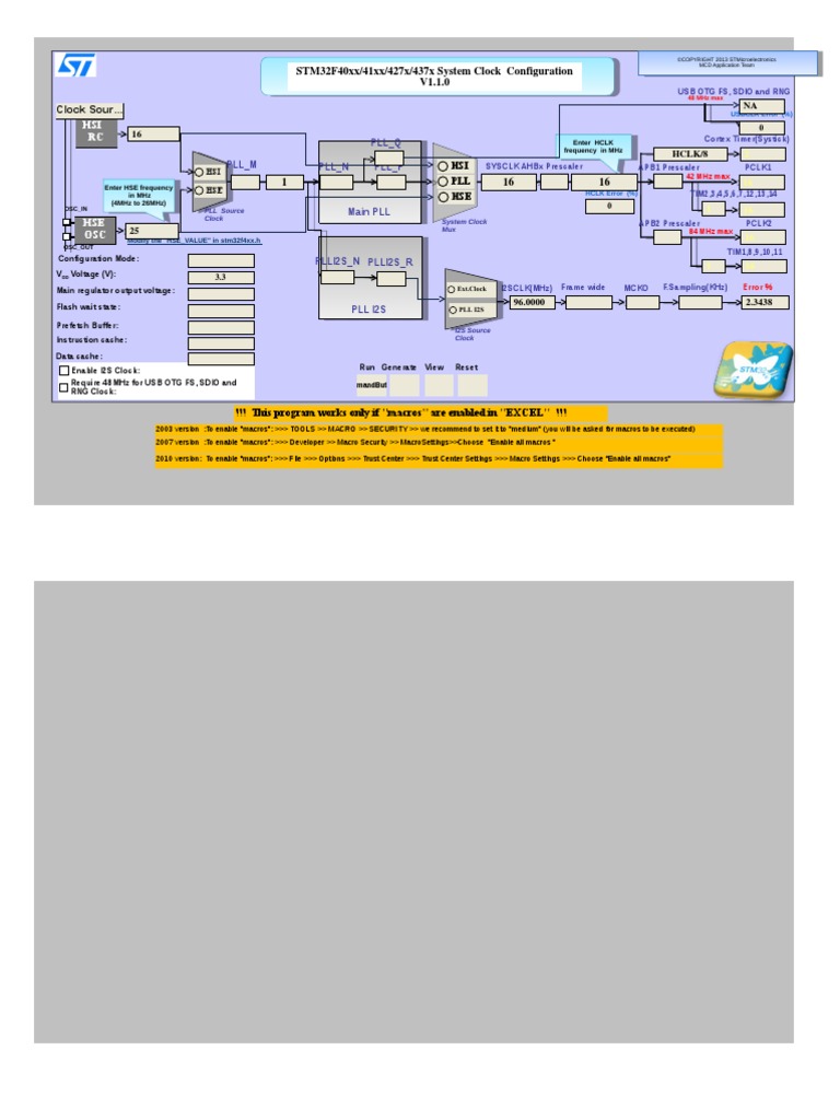 STM32F4xx Clock Configuration V1.1.0 | PDF | Hertz | Computer Engineering