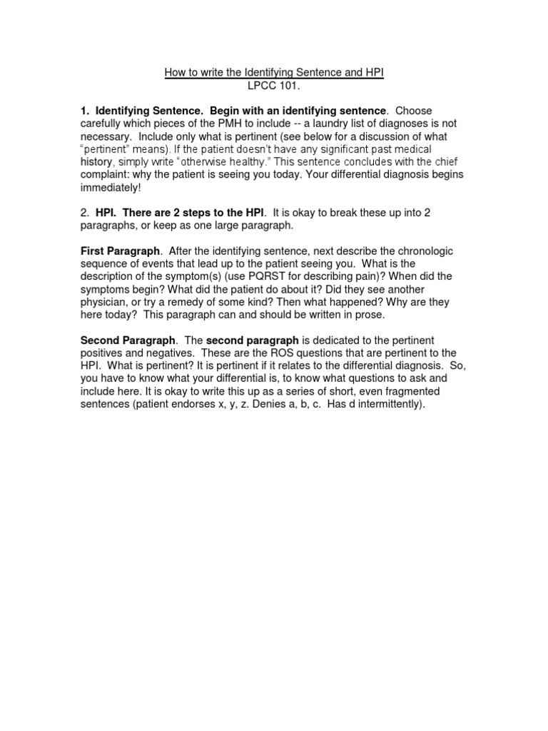 Writing Effective HPI Documentation | PDF | Headache | Migraine