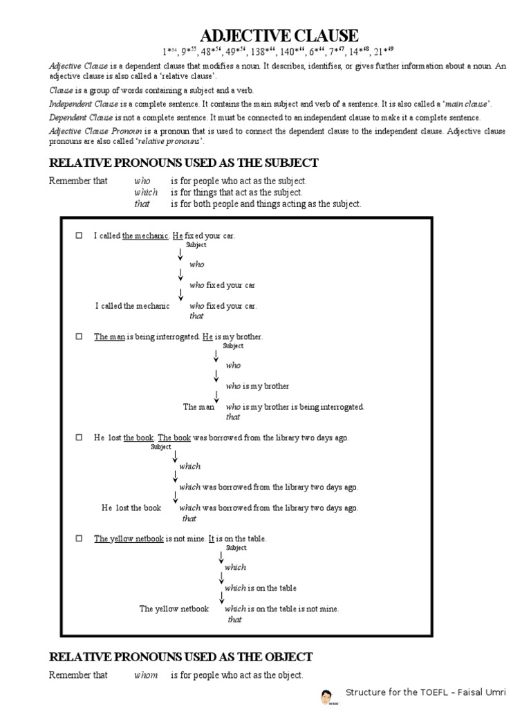 Adjective Clause | PDF