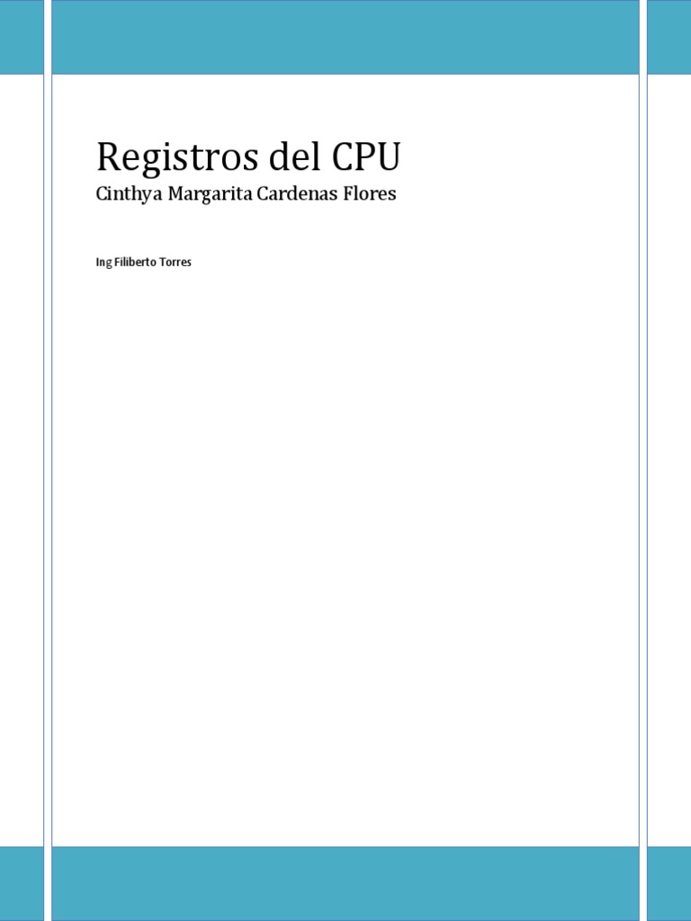 Registros Del CPU | PDF | Unidad Central de procesamiento | Puntero ...