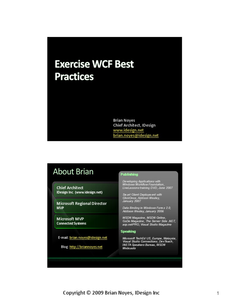WCF Best Practices | PDF | Microsoft Visual Studio | Proxy Server