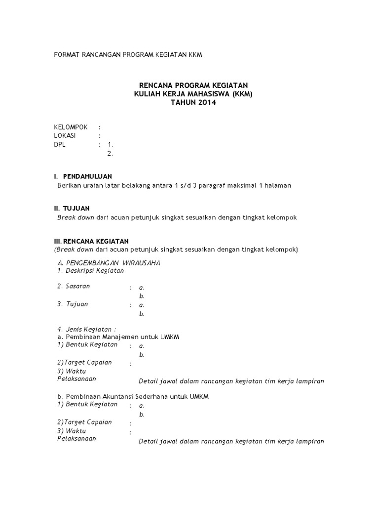 Format Rancangan Kegiatan Kelompok | PDF | Bisnis | Seni