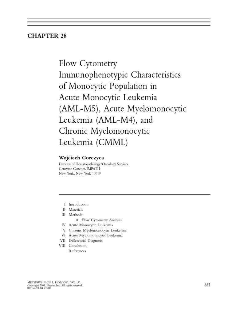 Flow Cytometry Immunophenotypic Characteristics of Monocytic Population ...