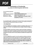 REACH Compliance Declaration Template | PDF | Finance & Money Management