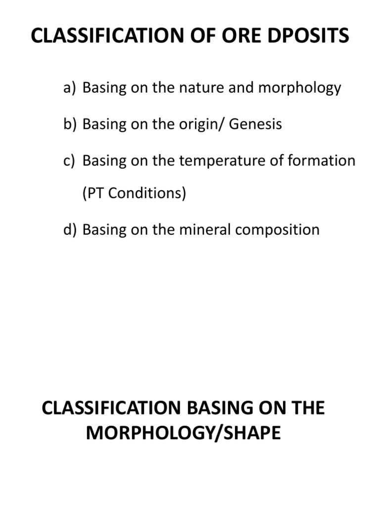 Classification of Ore Deposits | Rock (Geology) | Minerals