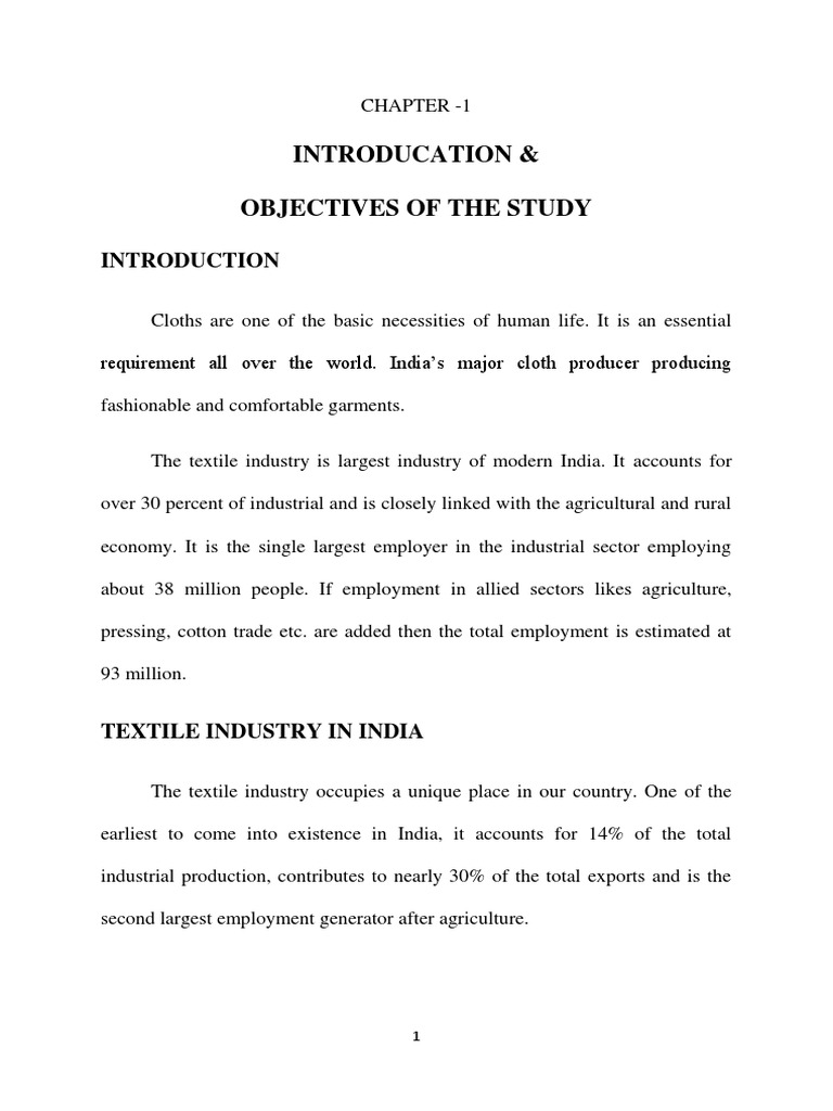 Objectives of Textile Industry Study | PDF | Knitting | Textiles