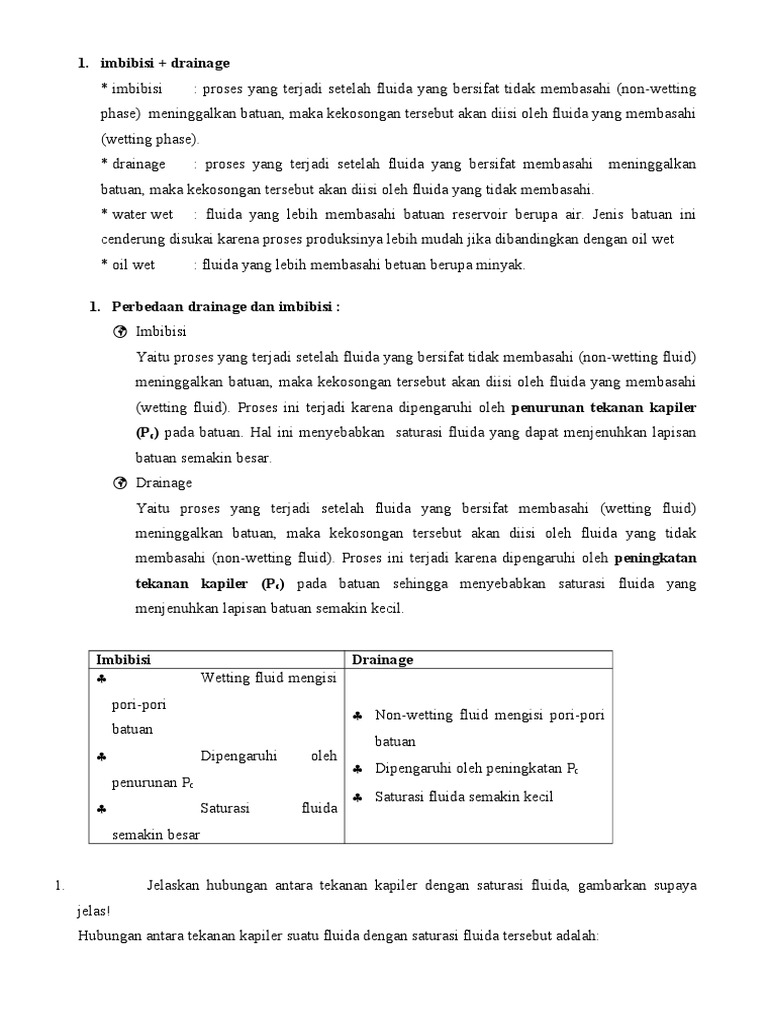 Imbibisi Dan Drainage | PDF