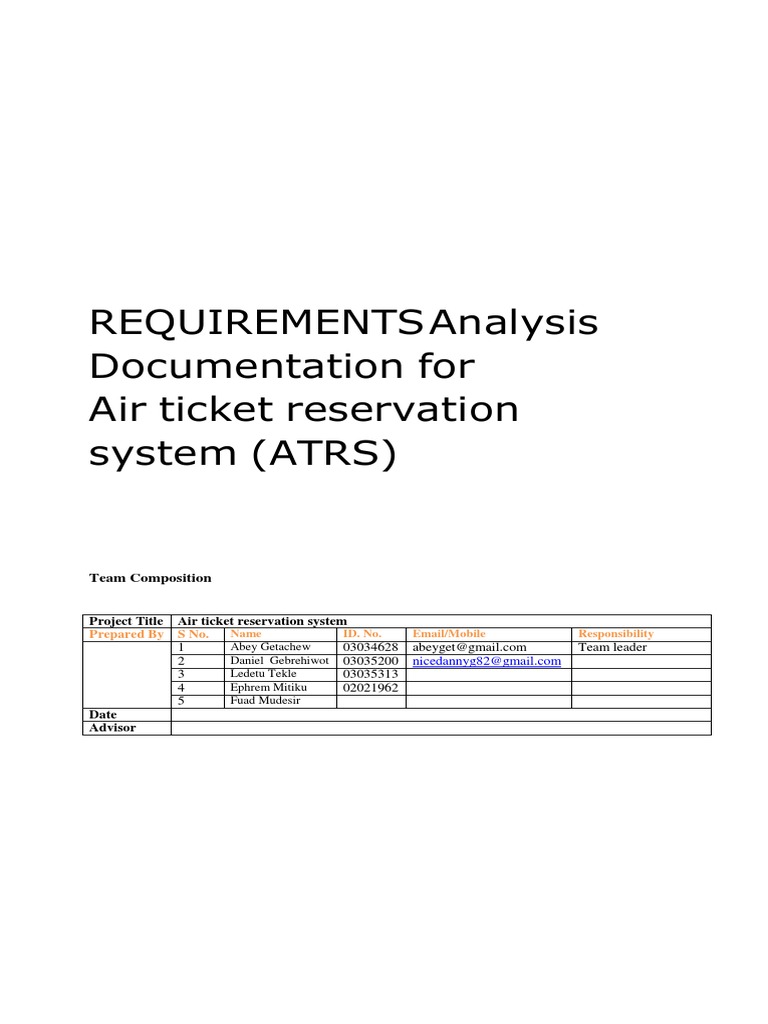 Airline Ticket Reservation System Overview | PDF | Graphical User ...