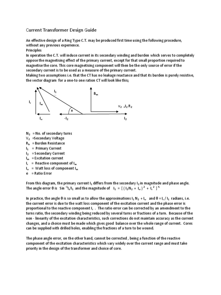 Current Transformer Design Guide Pdf