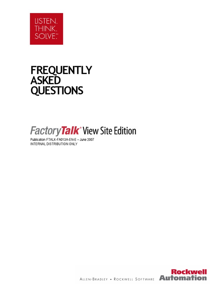 Factorytalk View Se Faq | PDF | Object (Computer Science) | Websites