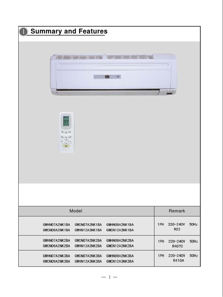 Technical Specifications and Performance Parameters of Three Models of ...