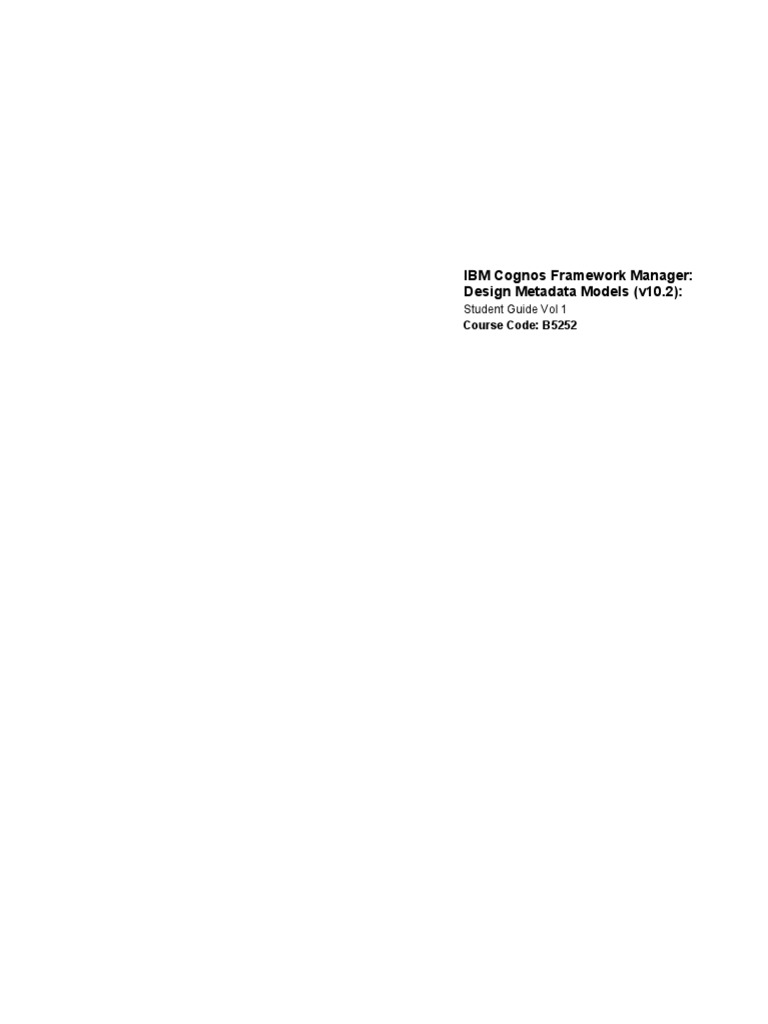 Ibm Cognos Framework Manager Pdf Analytics Metadata
