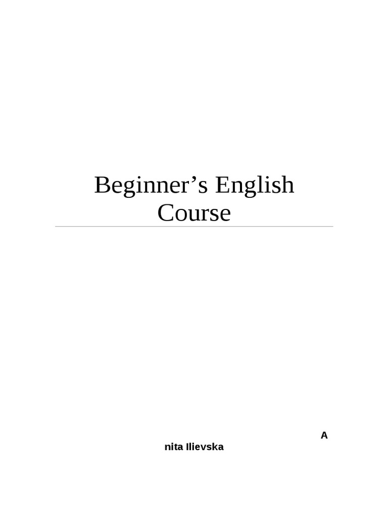 Beginner's English Course | PDF | Linguistics