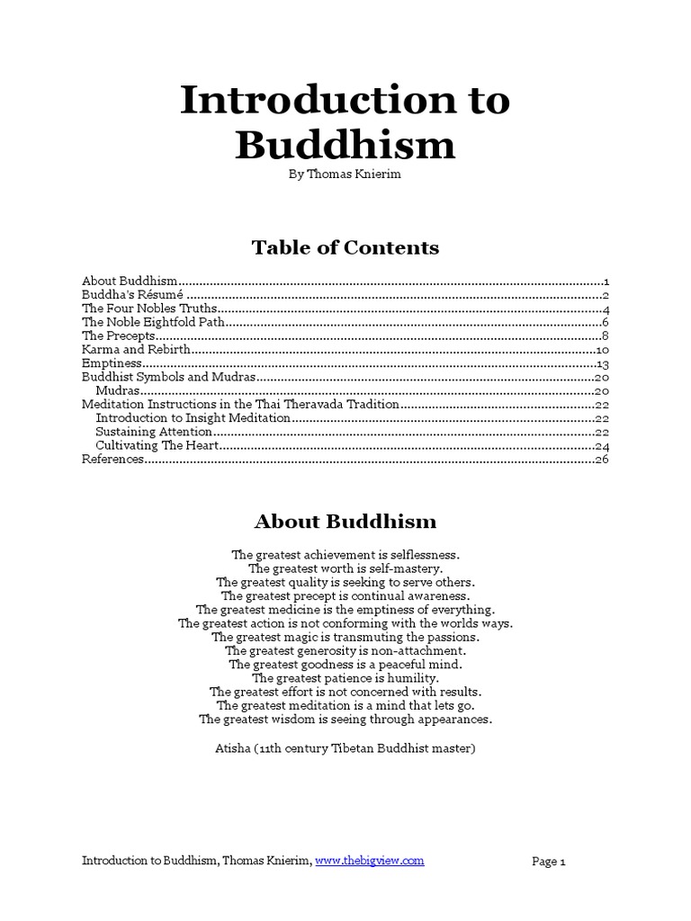 Introduction to Buddhism by Knierim | PDF | Language Arts & Discipline ...