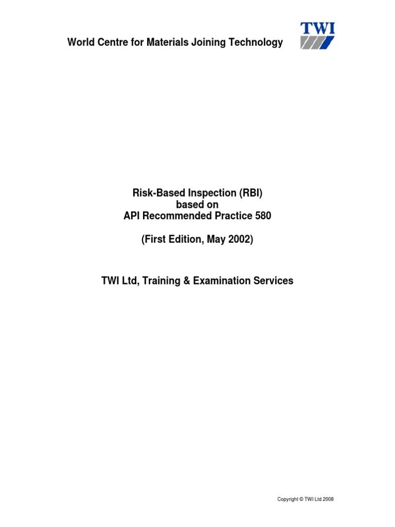 API 580 Training Course TWI | PDF | Risk | Risk Management
