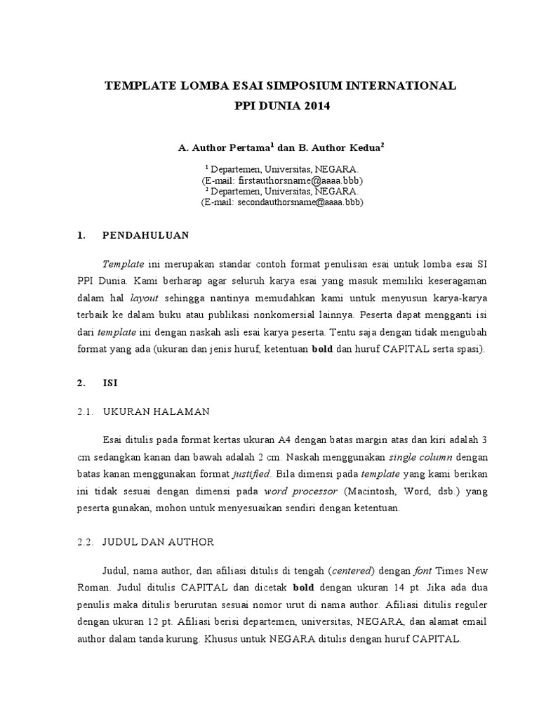 Template Lomba Esai Simposium Internasional PPI Dunia 2014 Rev. 1