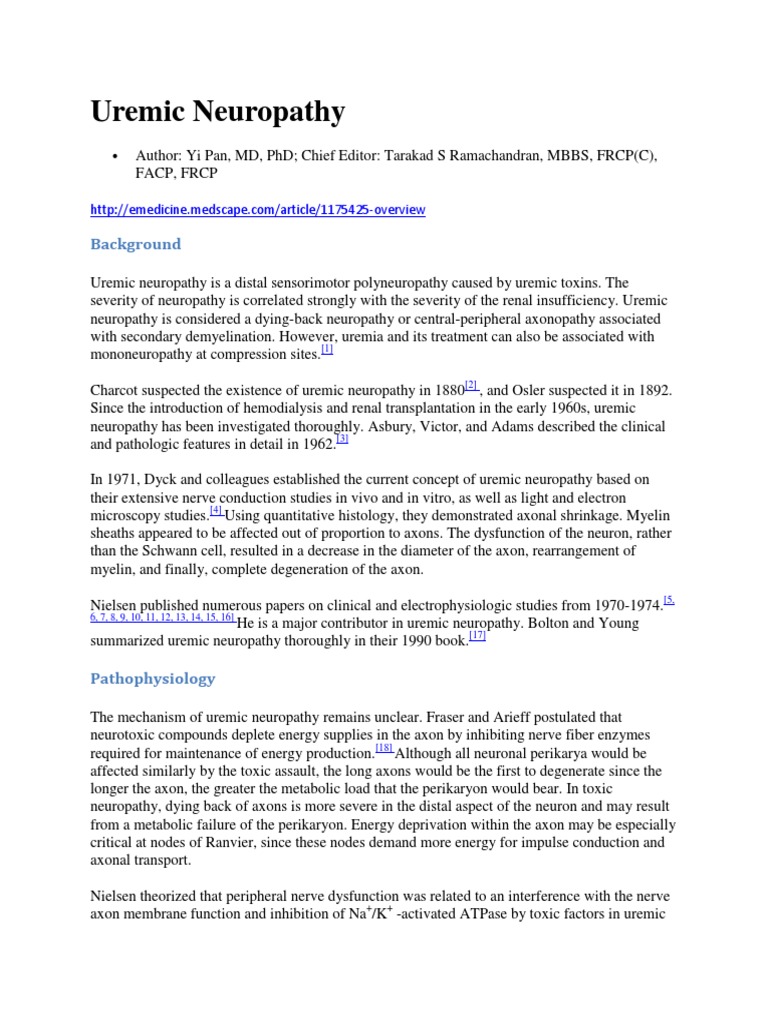 Uremic Neuropathy | PDF | Peripheral Neuropathy | Hemodialysis