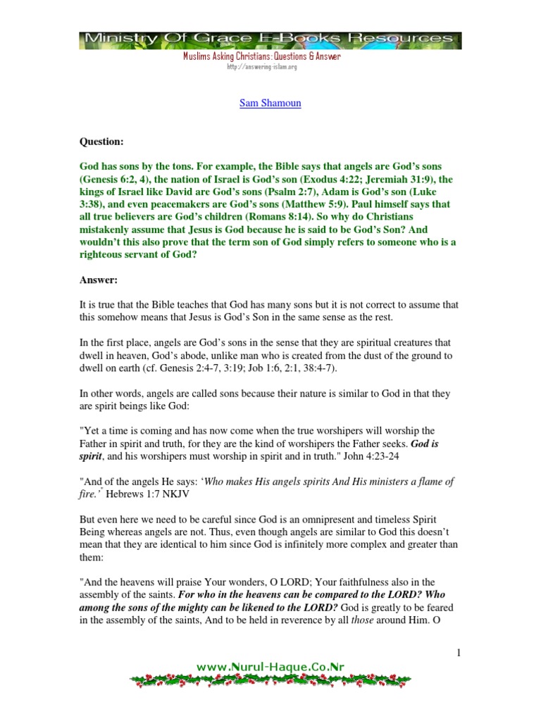 Understanding Jesus as God's Son | PDF | God The Father | Logos ...