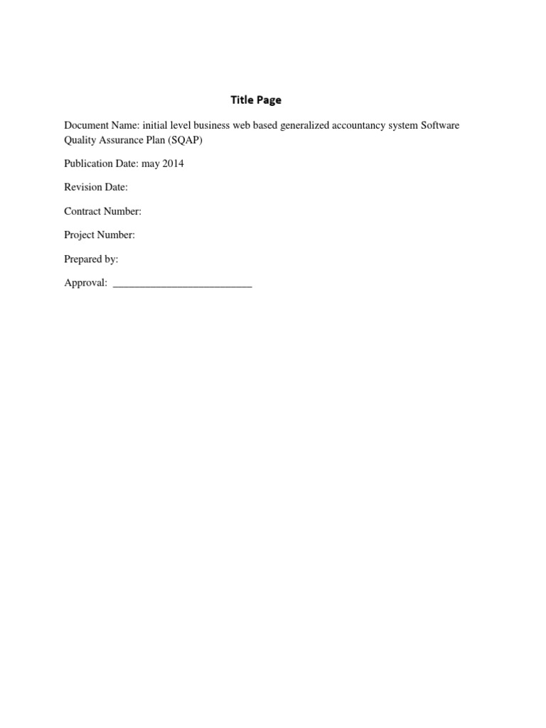 Software Quality Assurance Plan | PDF | Software Testing | Unit Testing