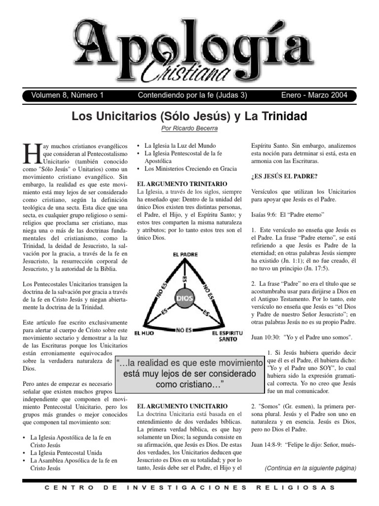 Apologia Cristiana | PDF | espíritu Santo | Jesús