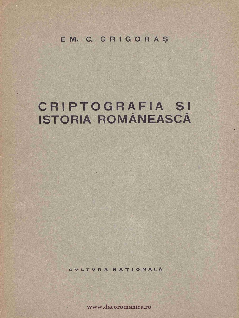 Criptografia Si Istoria Romaneasca | PDF