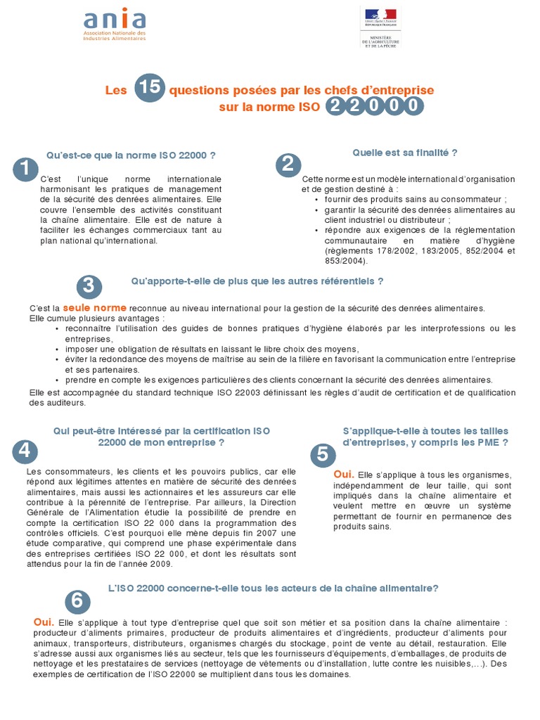 15 Questions de L - Iso 22000 | PDF