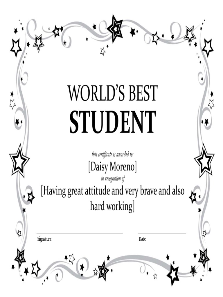 Certificate of Excellence for Daisy Moreno | PDF