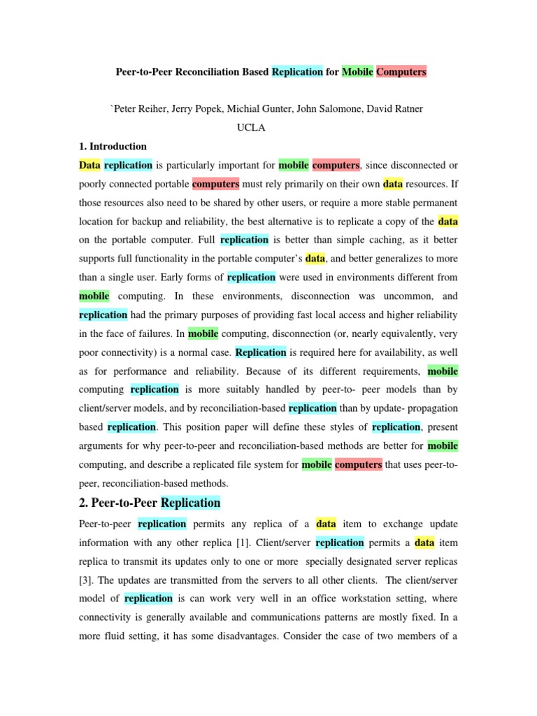 Data Replication For Mobile Computers | PDF | Replication (Computing ...