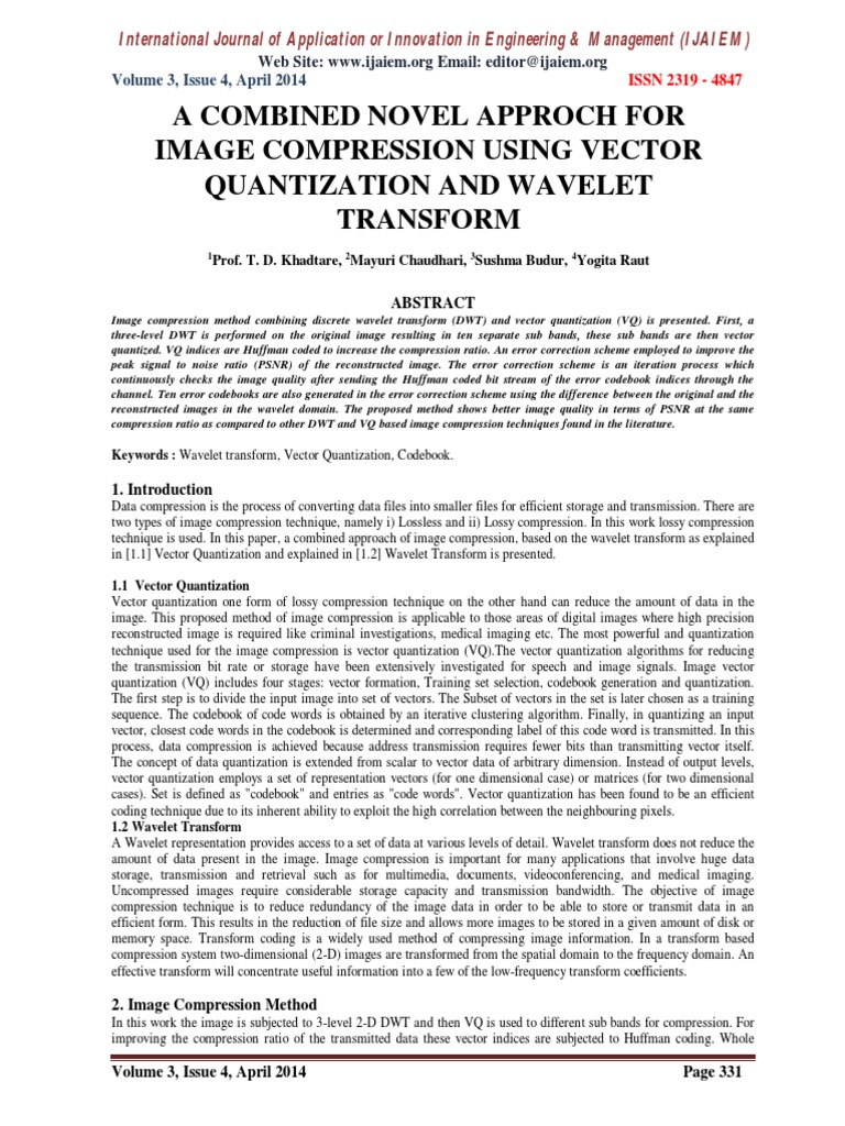 A Combined Novel Approch For Image Compression Using Vector Quantization And Wavelet Transform