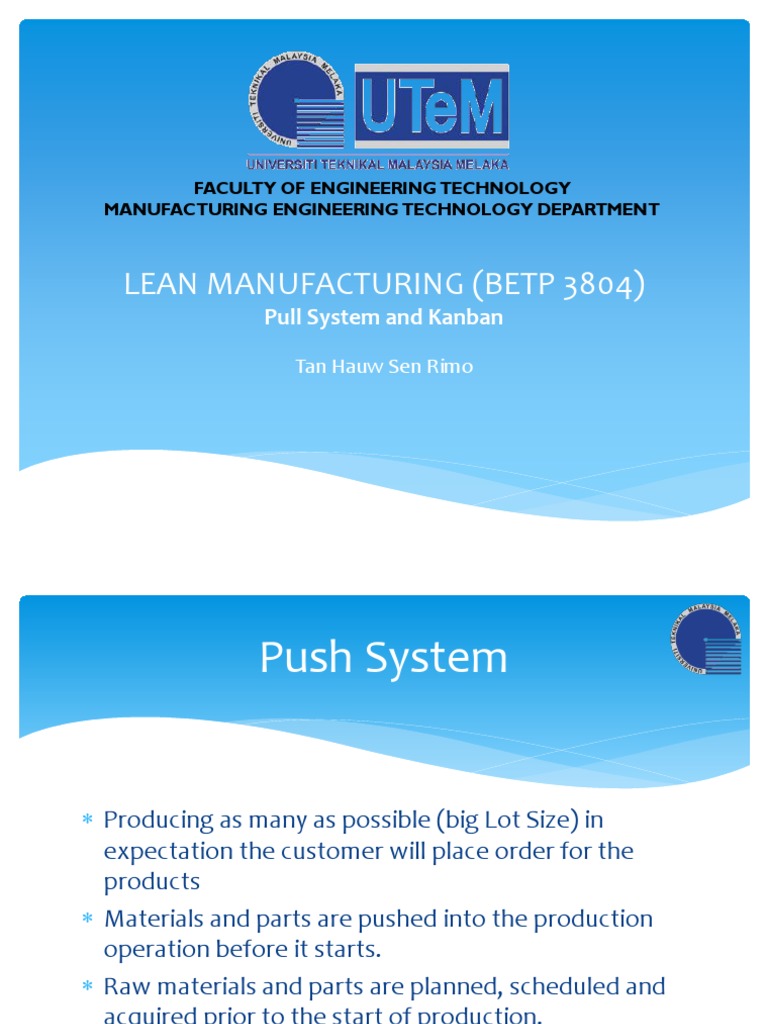 Pull System and Kanban | PDF | Lean Manufacturing | Commercial Item ...