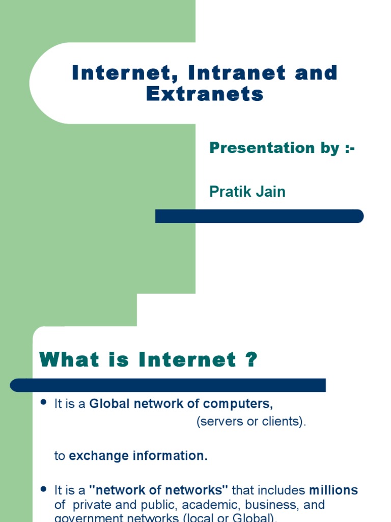 Understanding Internet, Intranet, Extranet | PDF | Computer Network ...
