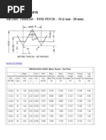 Metric Thread Chart For Metric Bolt Sizes - Accu | PDF | Screw | Cutting Tools
