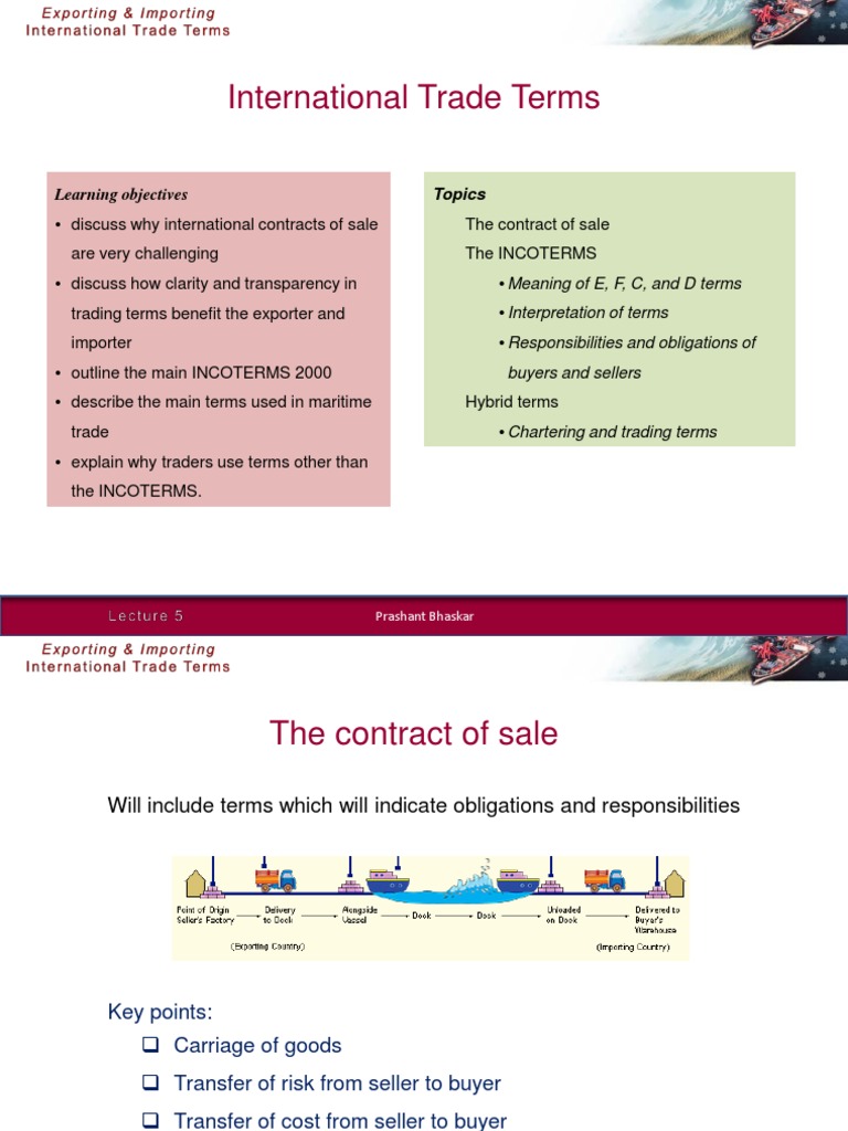 Incoterms and Chartering Terms | PDF | Commercial Item Transport And ...