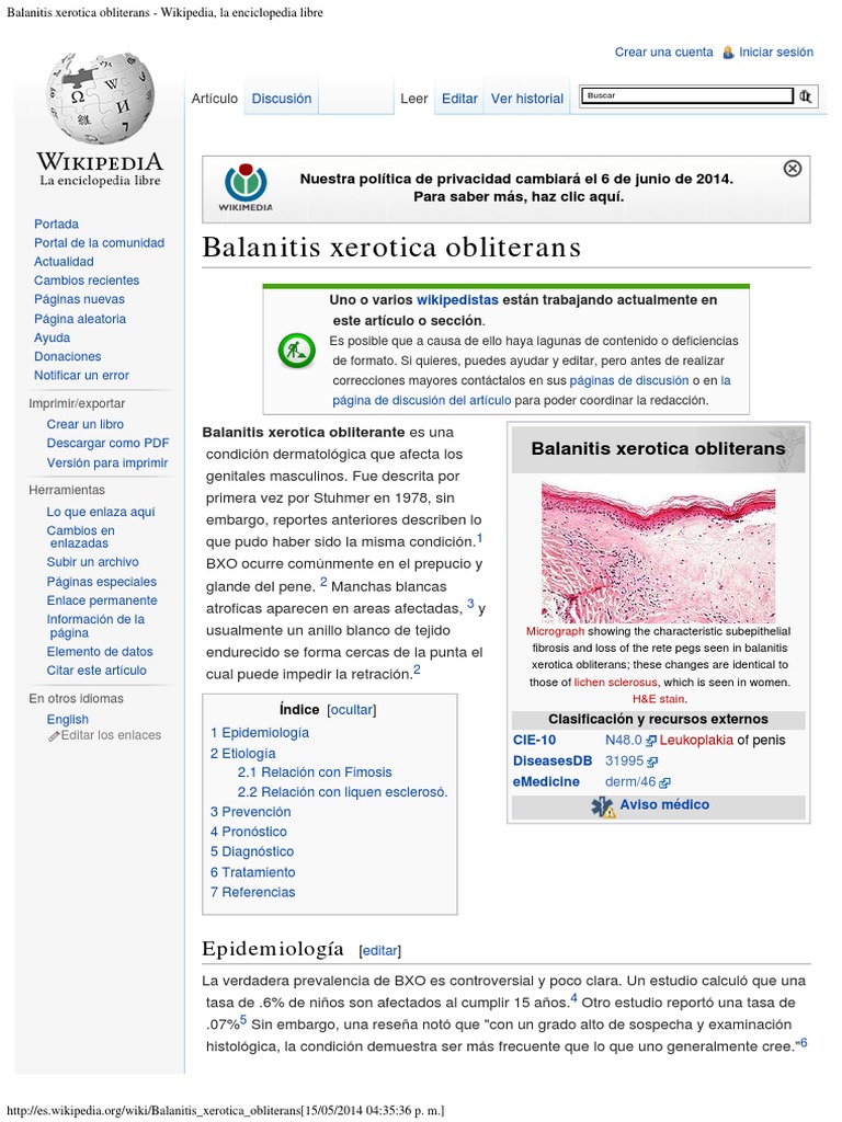 Balanitis Xerotica Obliterans - Wikipedia, La Enciclopedia Libre | PDF ...