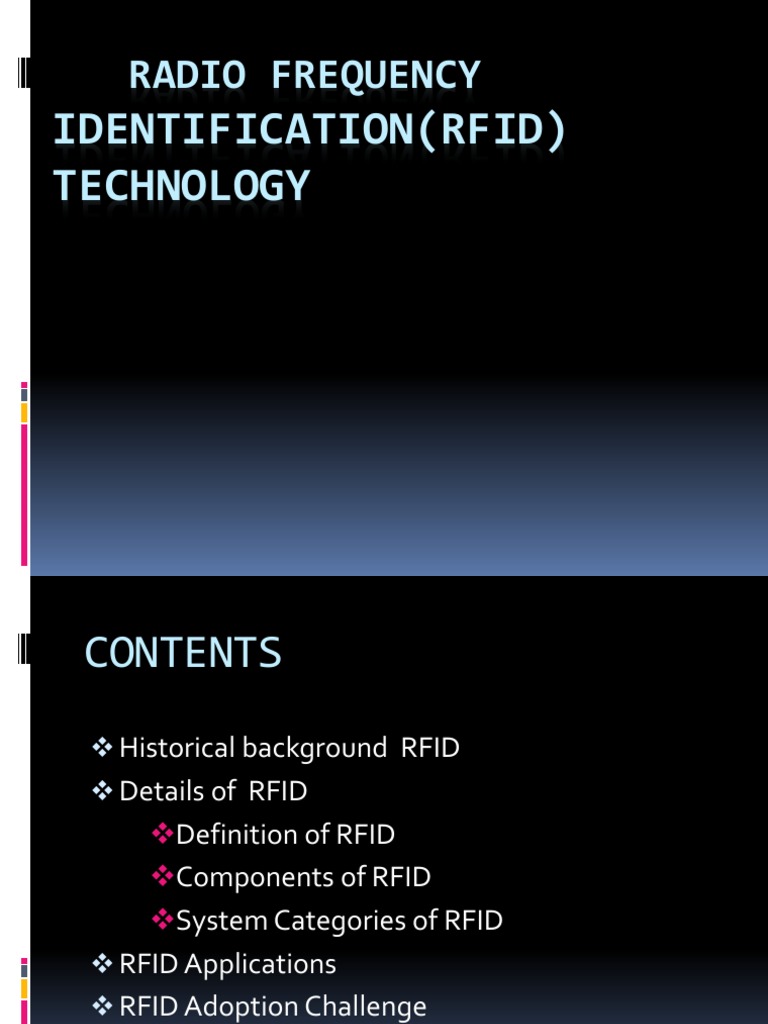 Radio Frequency: Identification (Rfid) Technology | PDF | Radio ...