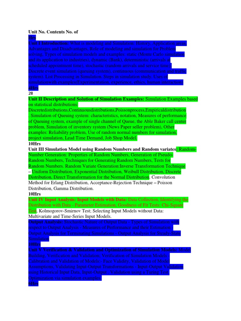 Unit Iv Input Analysis Input Models With Data Data Collection Identifying The Pdf