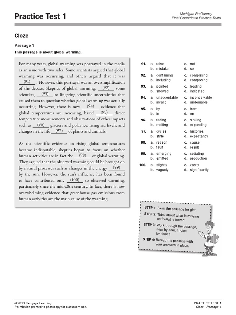 Practice Test 1: Cloze | PDF | Mark Twain | Global Warming